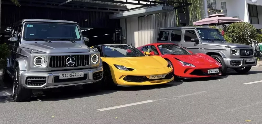 The Dynamic Duo: Ferrari Twins, Guarded by Their Mercedes-AMG G63 ...